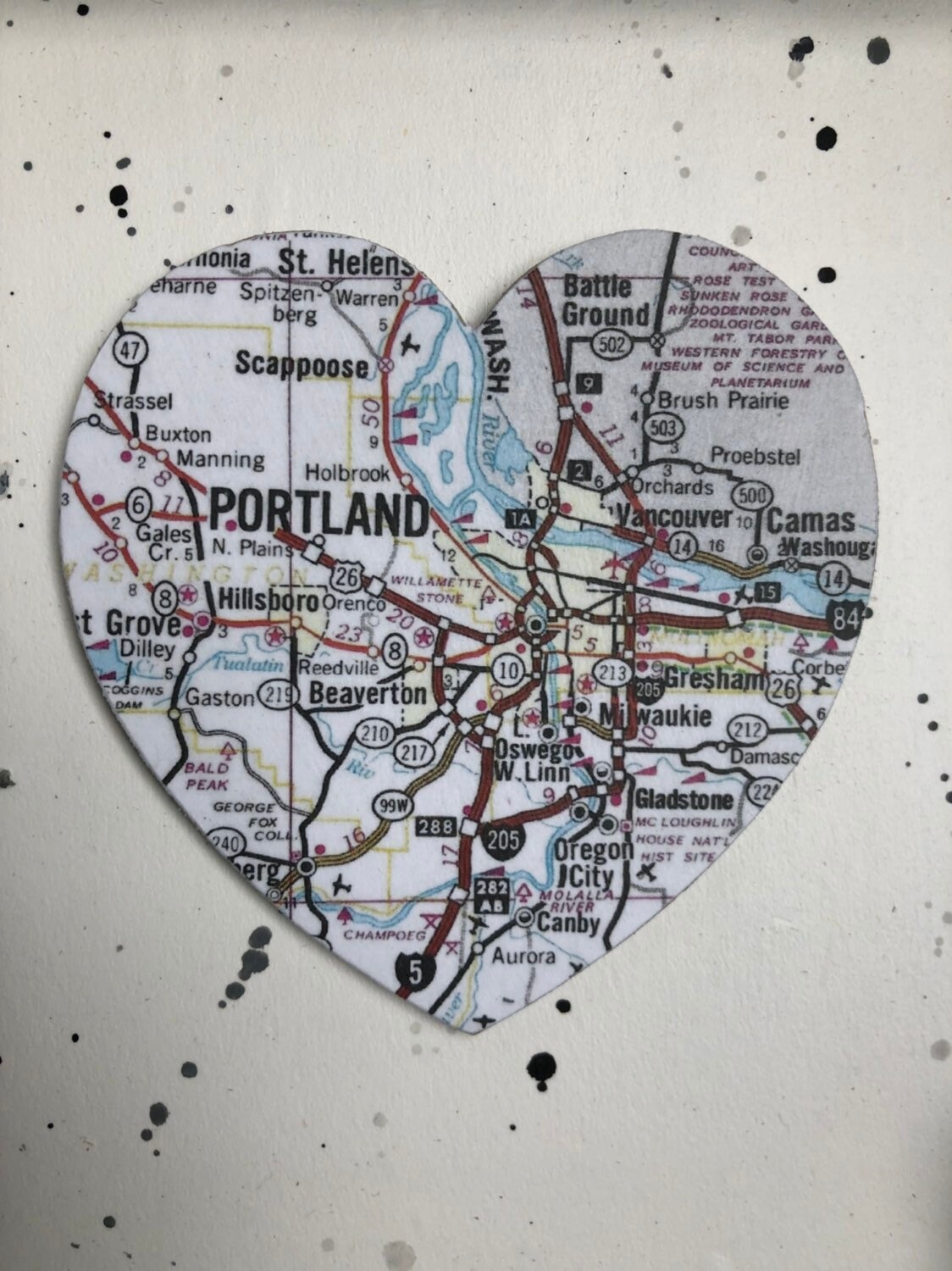 Portland Oregon Heart Sign Heart Map Sign Portland OR Sign | Etsy