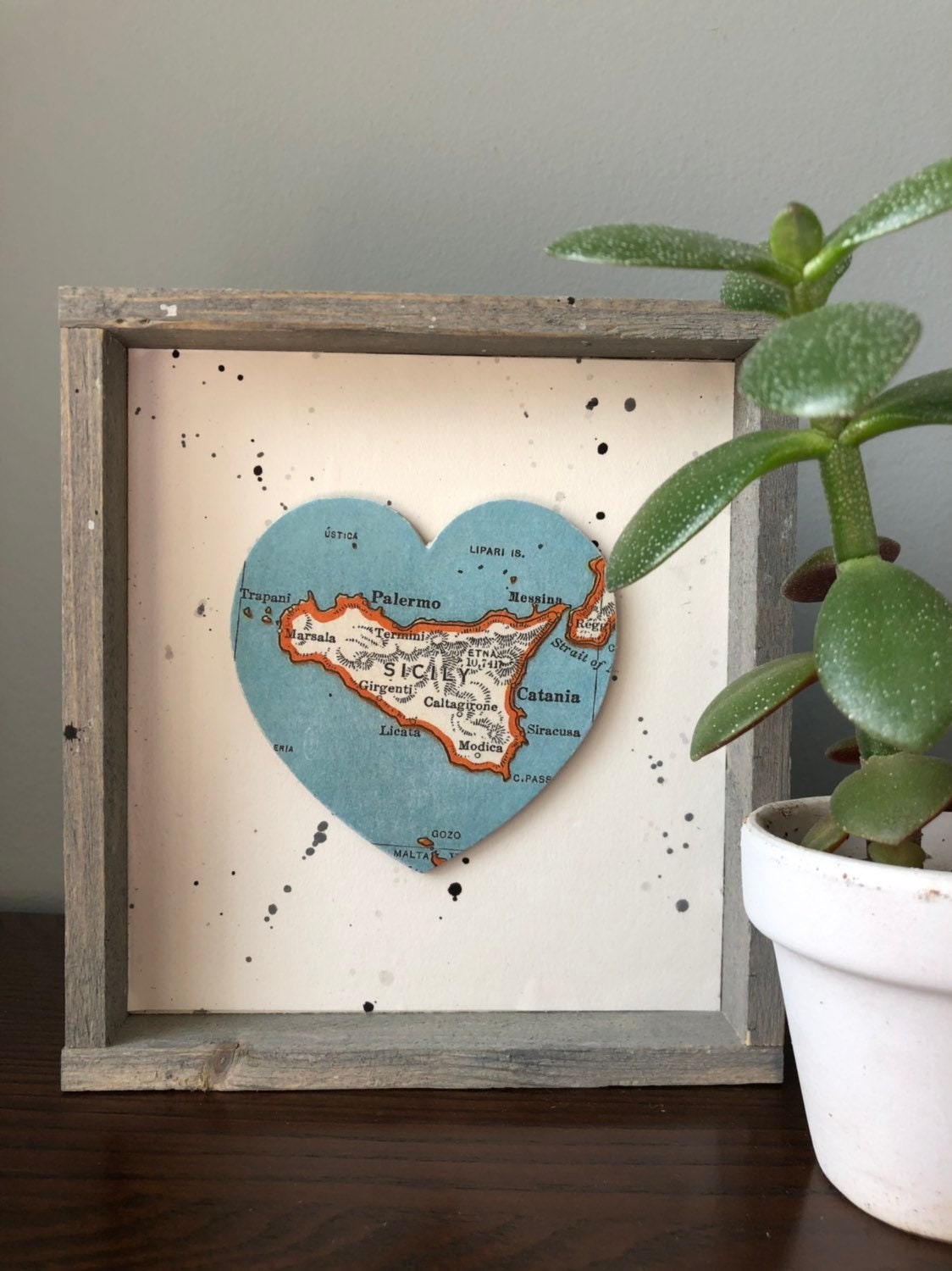Sicily Heart Sign Heart Map Sign Sicily Italy Sign Sicily | Etsy