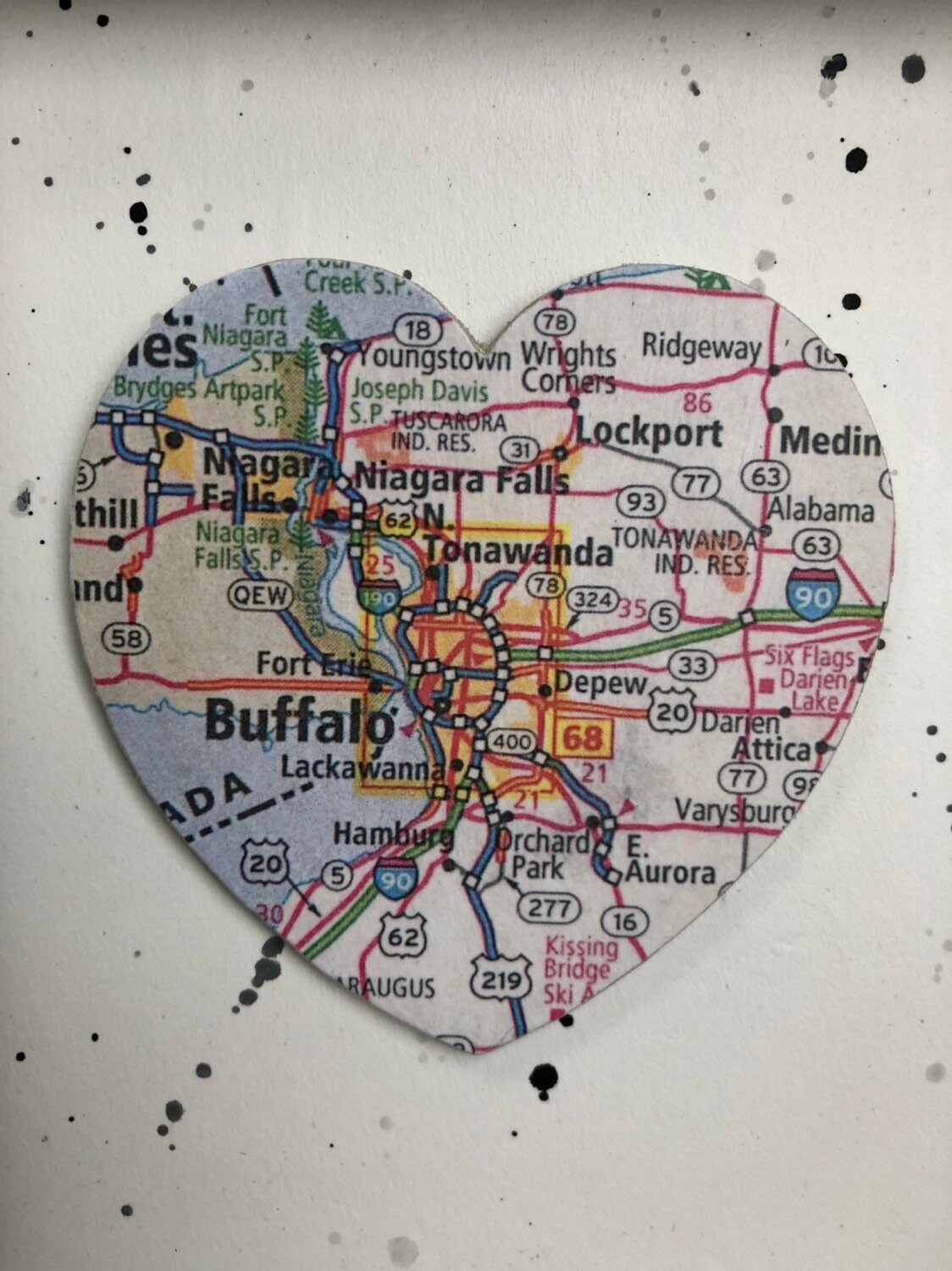 Buffalo Heart Sign Heart Map Sign Buffalo New York Sign | Etsy