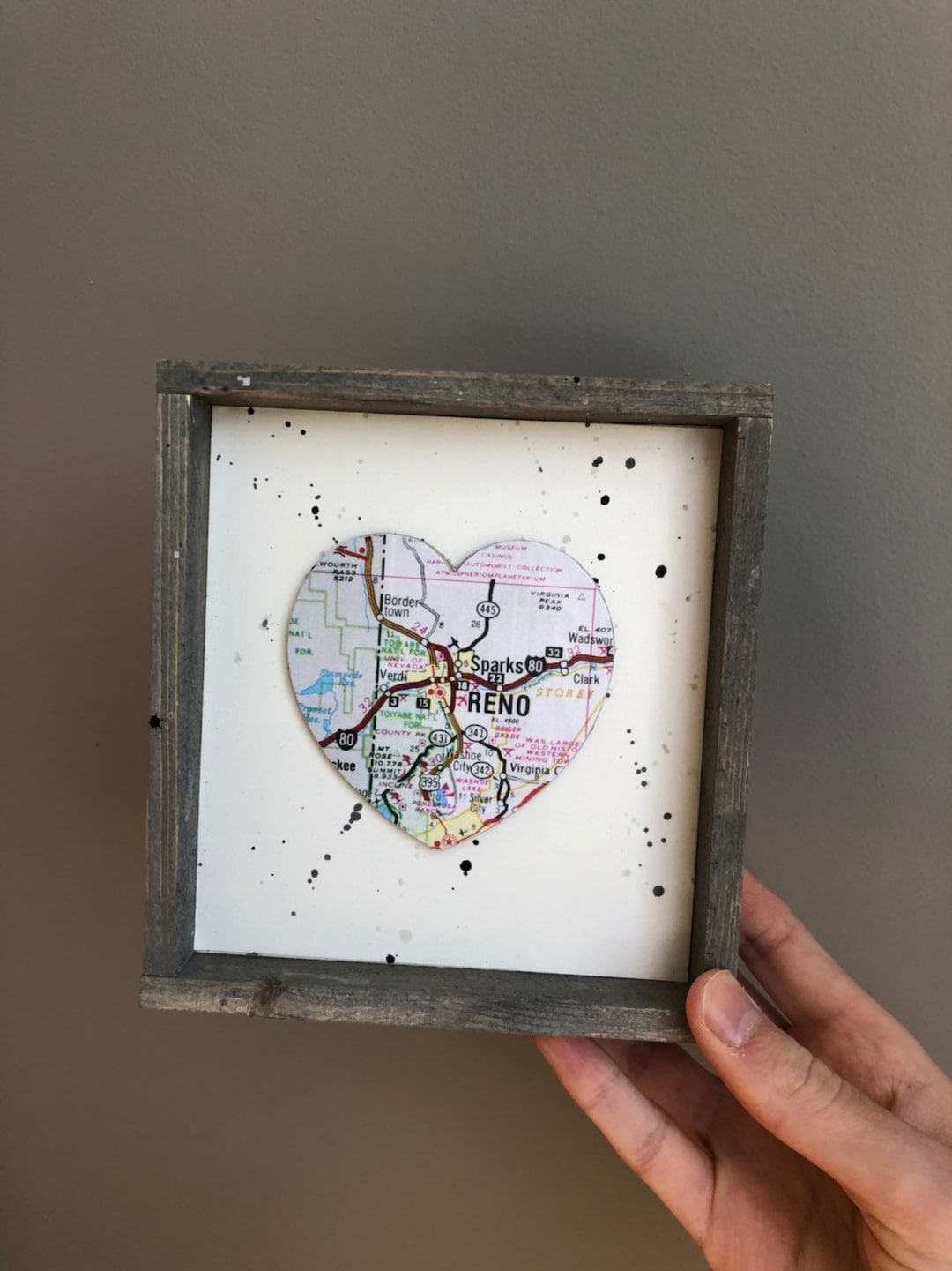 Reno Heart Sign, Heart Map Sign, Reno Nevada Gift, Reno Nevada Map ...