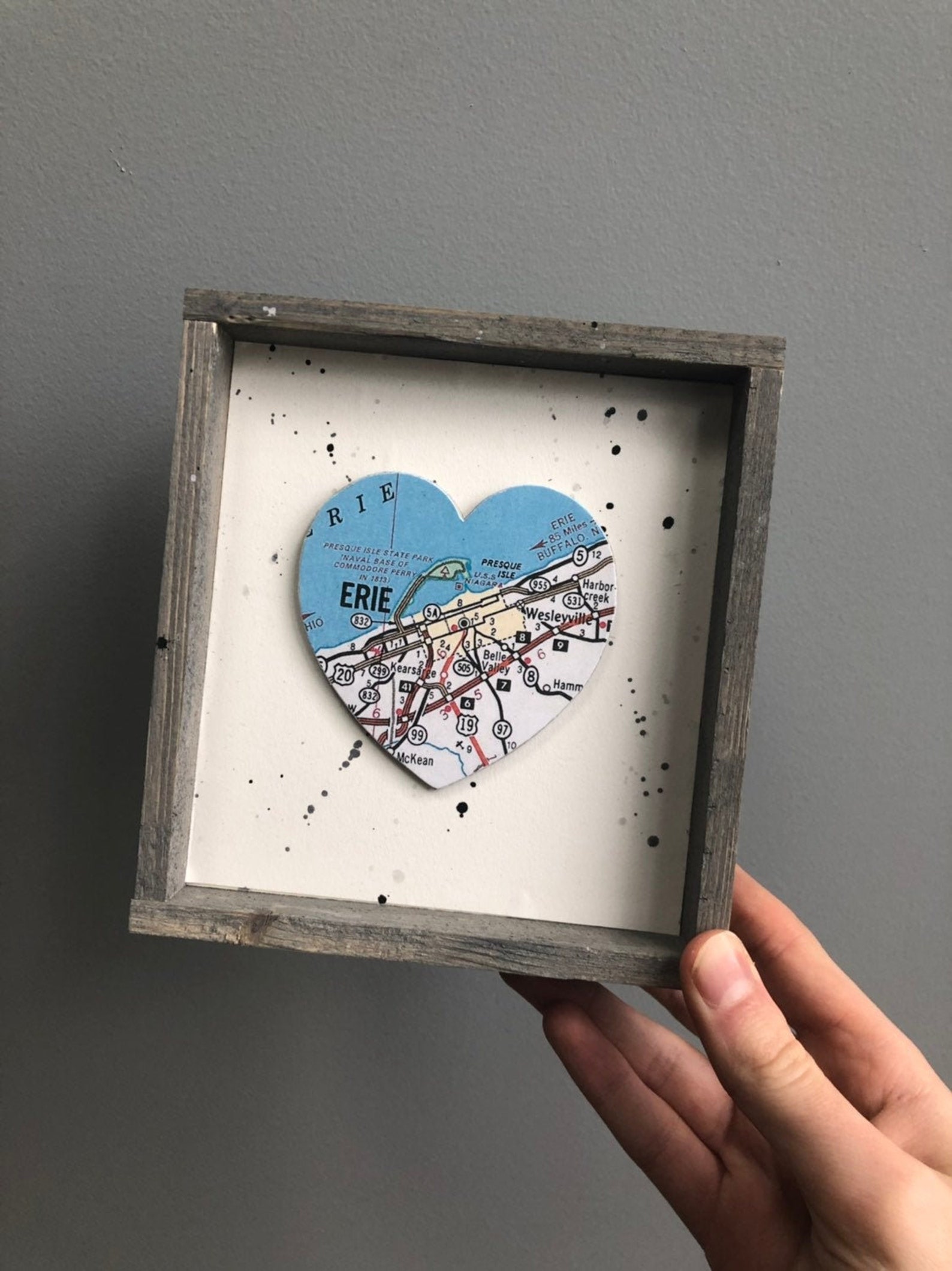 Erie Heart Sign Heart Map Sign Erie PA Sign Erie PA Gift | Etsy