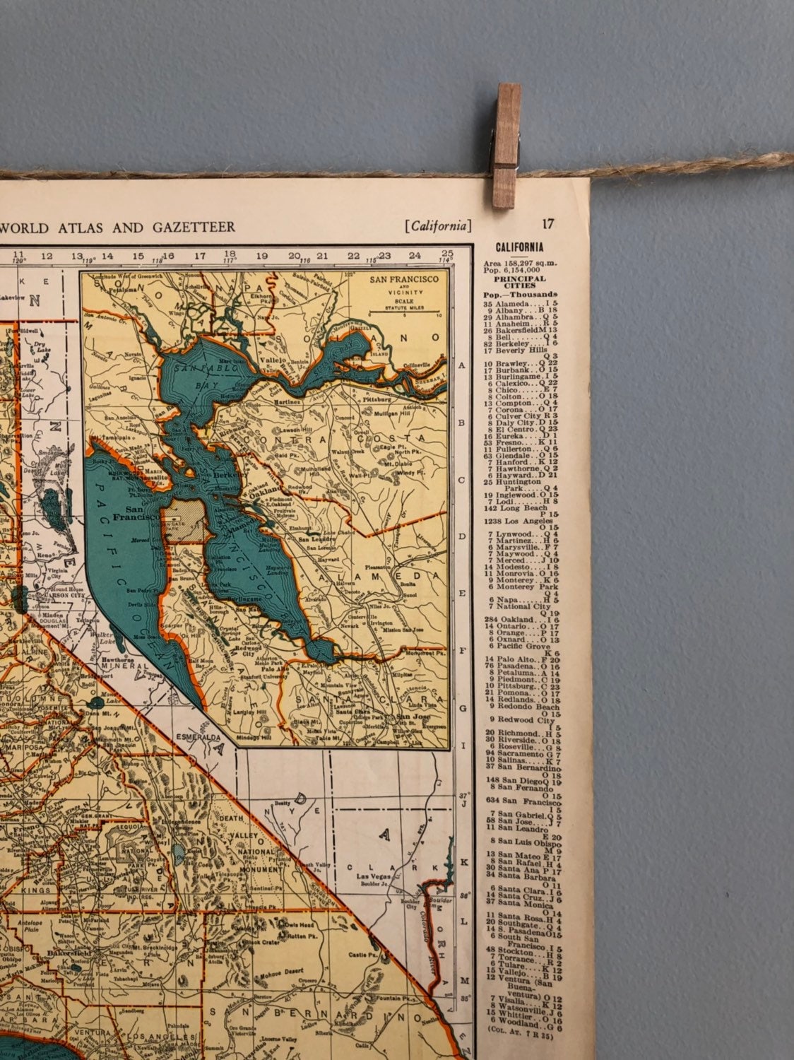 Vintage California and Colorado Map California Map Wall Art | Etsy