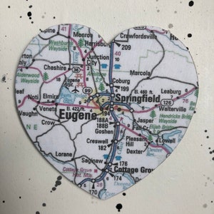 Eugene Heart Sign, Heart Map Sign, Eugene Oregon Sign, Eugene OR Gift ...