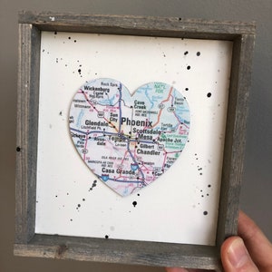Phoenix Heart Sign, Heart Map Sign, Phoenix AZ Sign, Phoenix AZ Gift ...