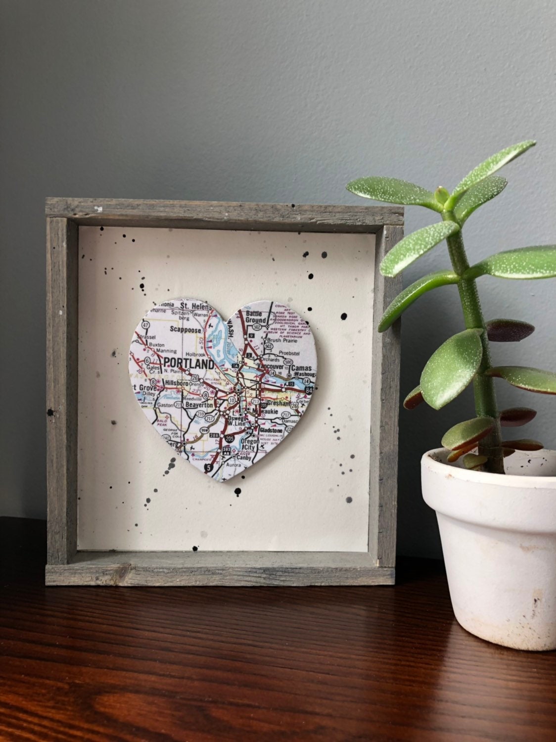 Portland Oregon Heart Sign Heart Map Sign Portland OR Sign - Etsy