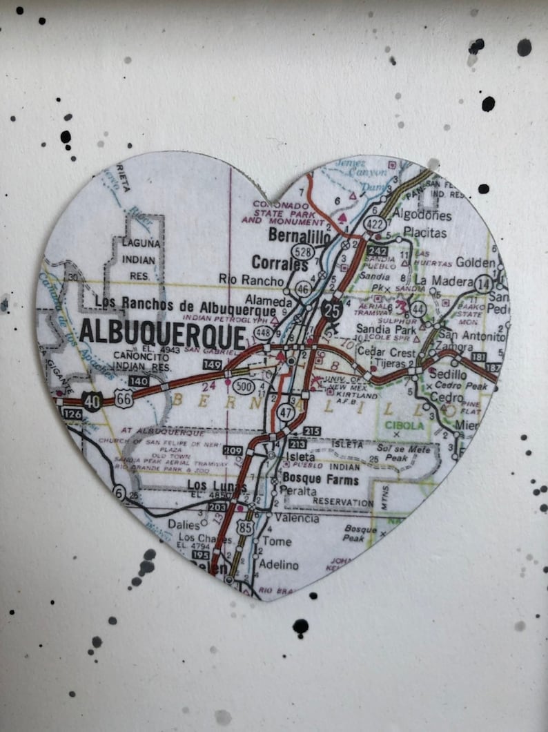 Albuquerque Heart Sign Heart Map Sign Albuquerque NM Sign | Etsy