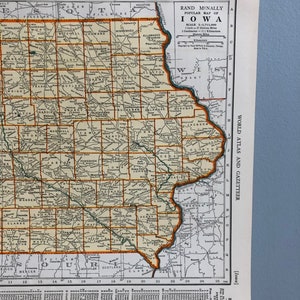 Vintage Iowa and Kansas Map, Iowa Map Wall Art, Kansas Map Gift, Iowa ...