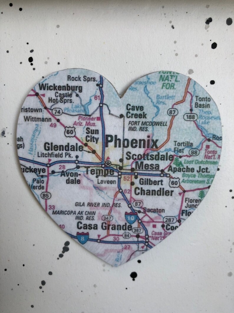Phoenix Heart Sign Heart Map Sign Phoenix AZ Sign Phoenix | Etsy