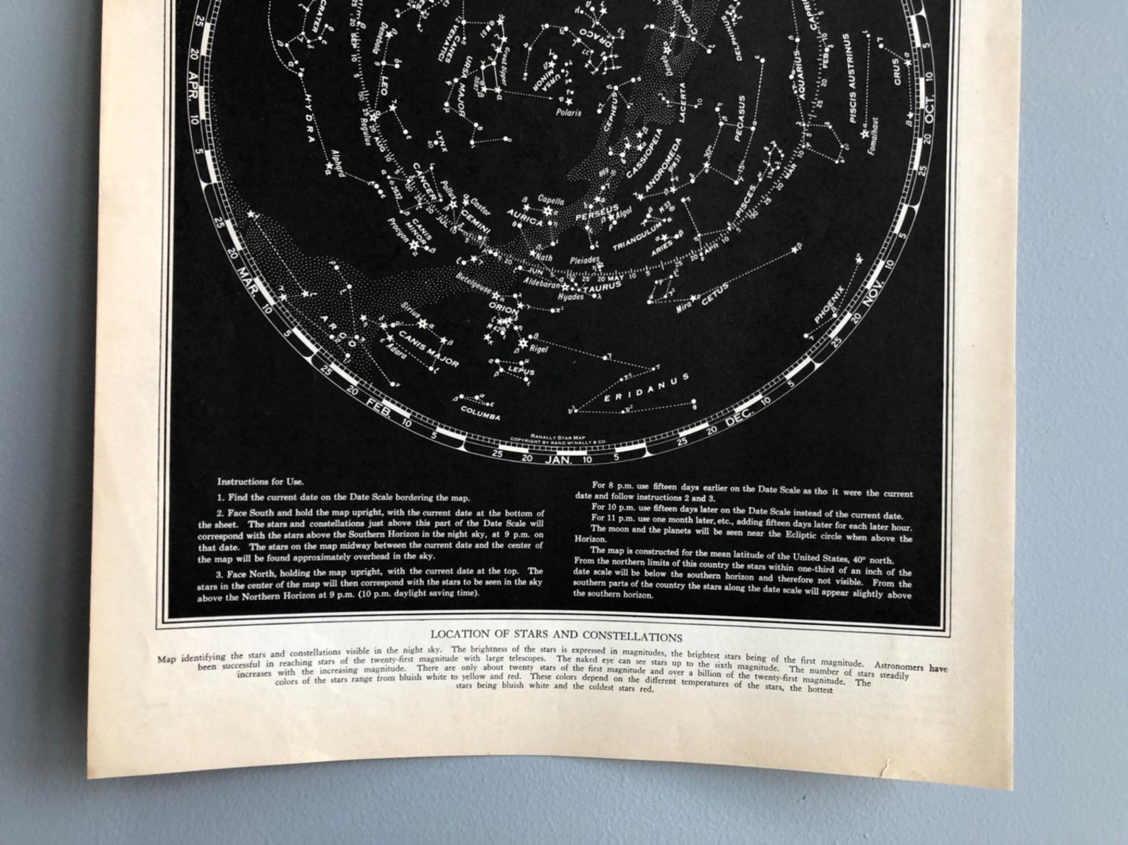 Vintage Constellation and Stars Map Constellation Map Wall - Etsy