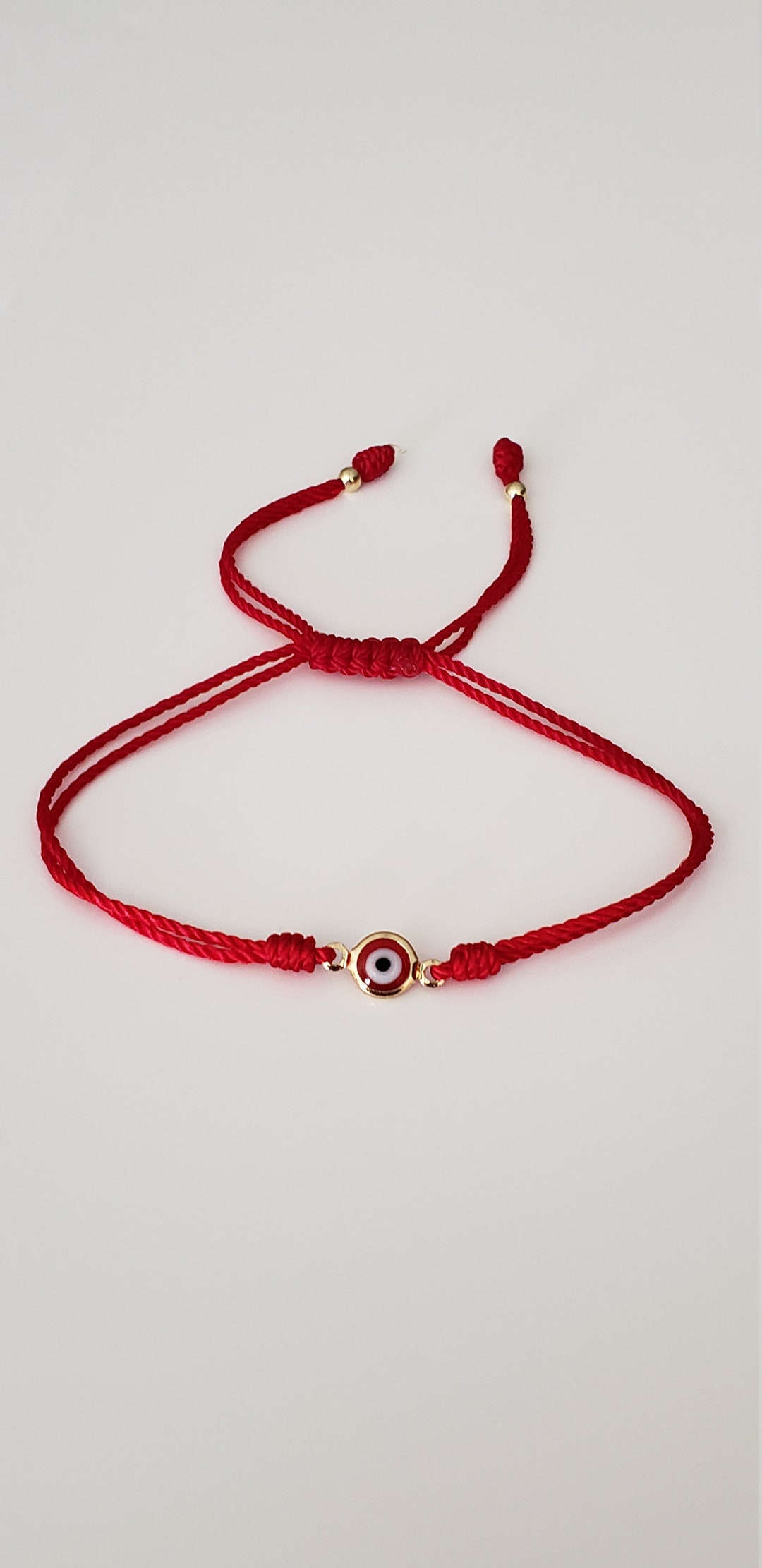 Pulsera Roja Con Ojo Turco Ajustable - Etsy