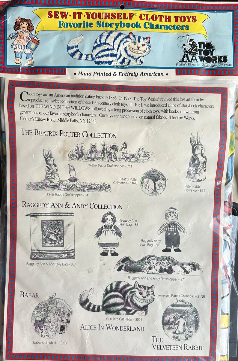 The Toy Works®- Vintage -sew-it-yourself Cloth Toys- Raggedy Ann & Andy ...