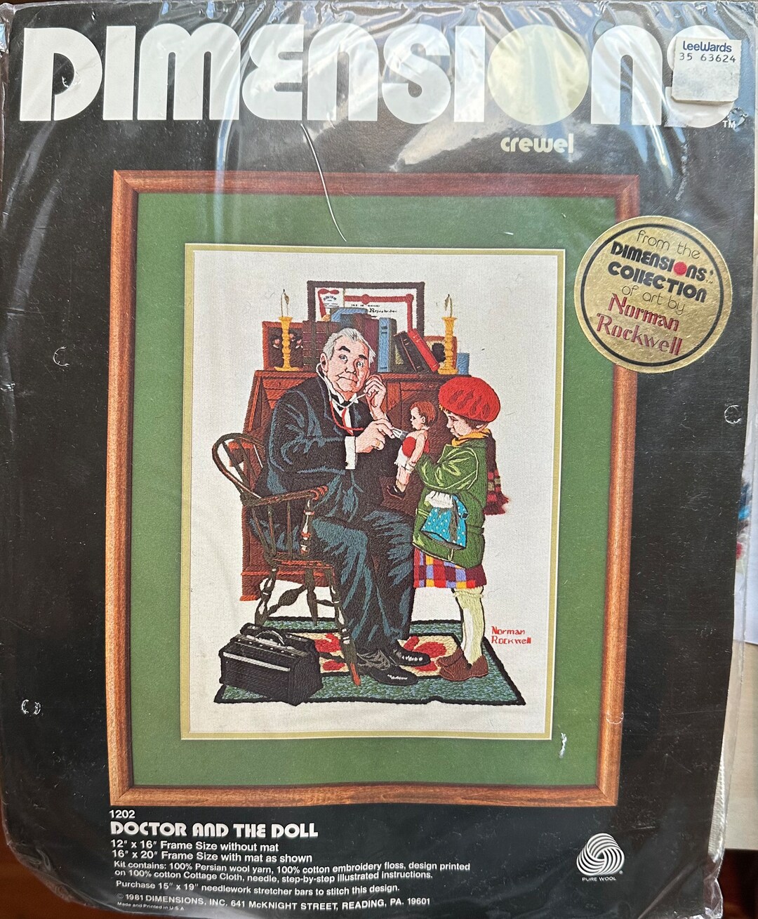 Doctor and the Doll- Norman Rockwell Series- Vintage Dimensions Crewel ...