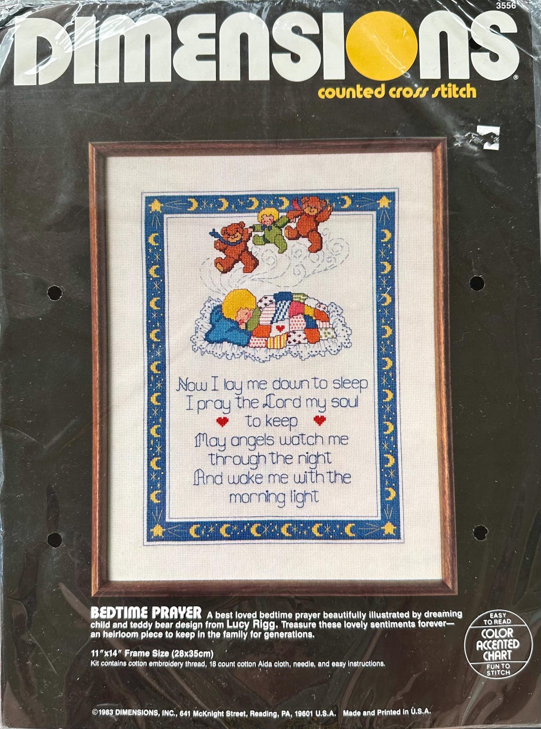 Bedtime Prayer- Dimensions 80s Vintage Counted Cross Stitch Kit - Etsy