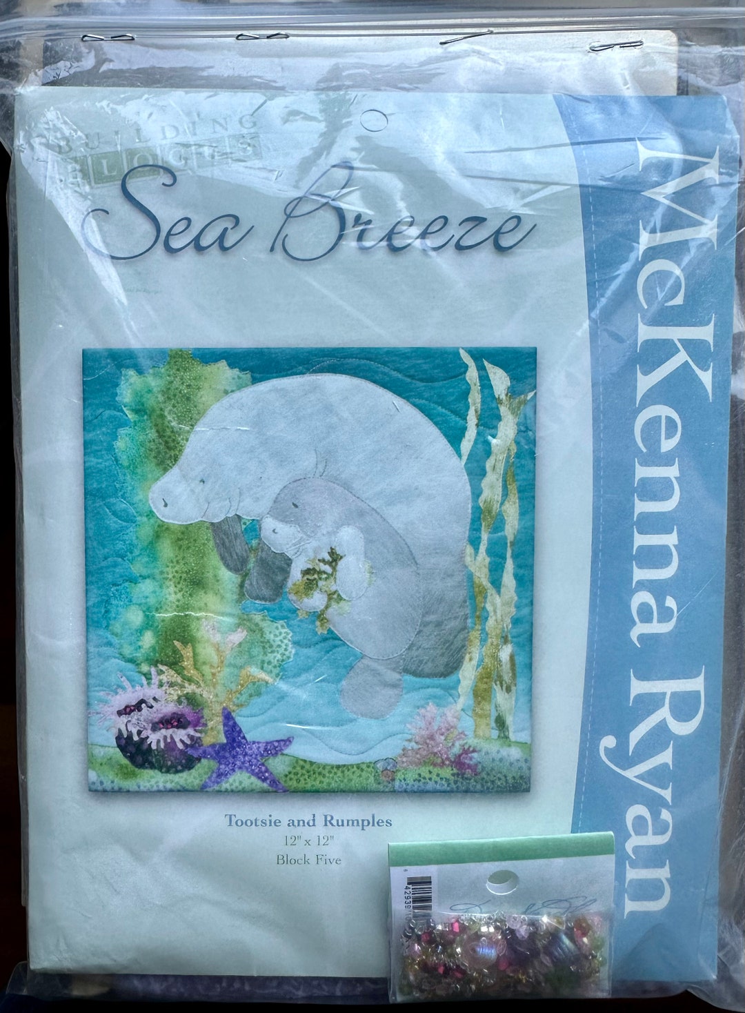 Tootsie and Rumples Manatees Quilt Block Pattern Kit With Fabric by ...