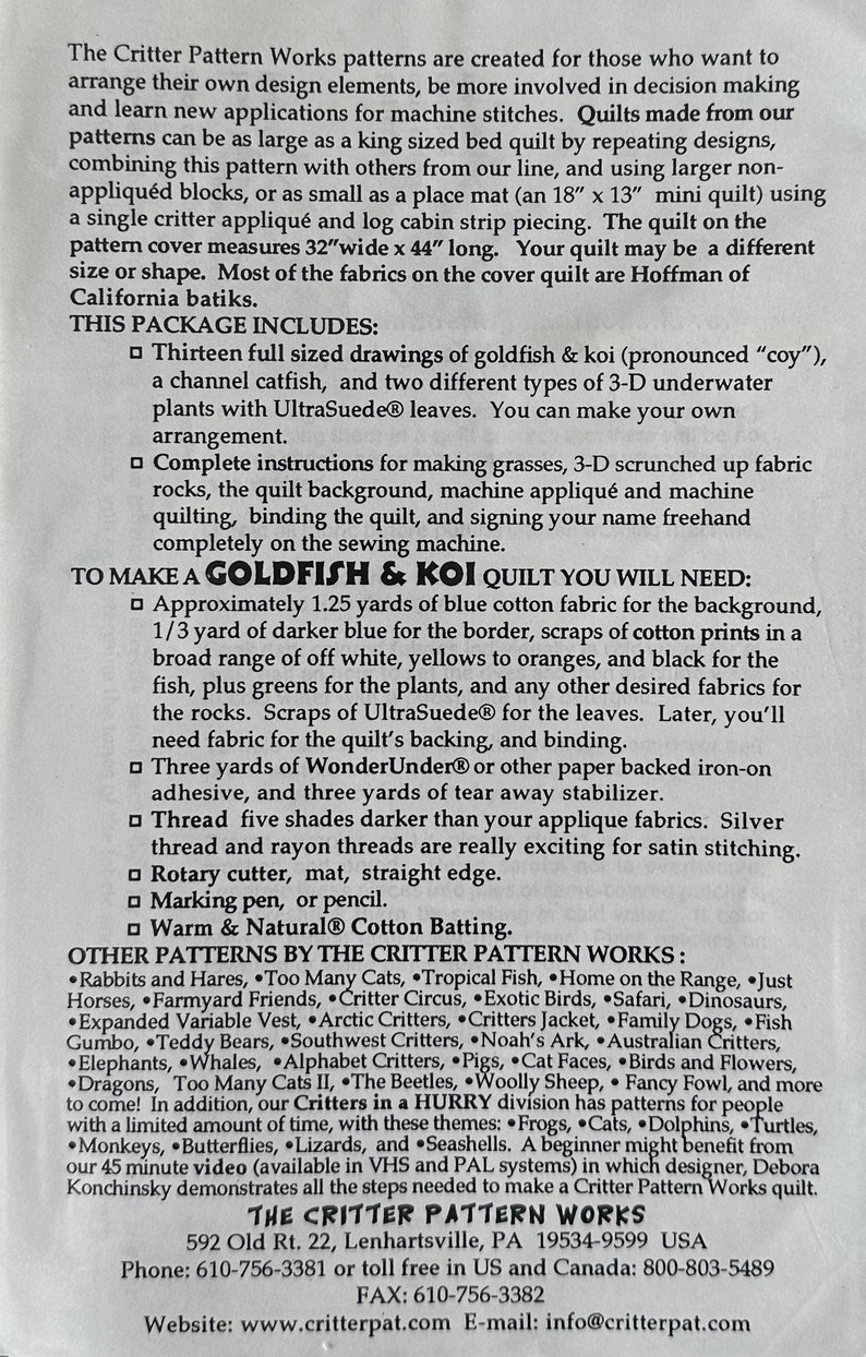 Goldfish & Koi Appliqué Quilt Pattern - Etsy