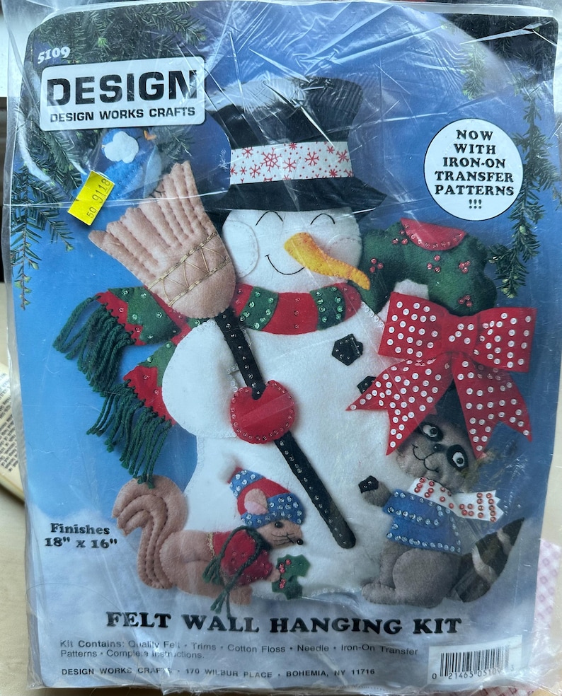 Snowman and Cute Animals Vintage Design Works Felt Christmas ...