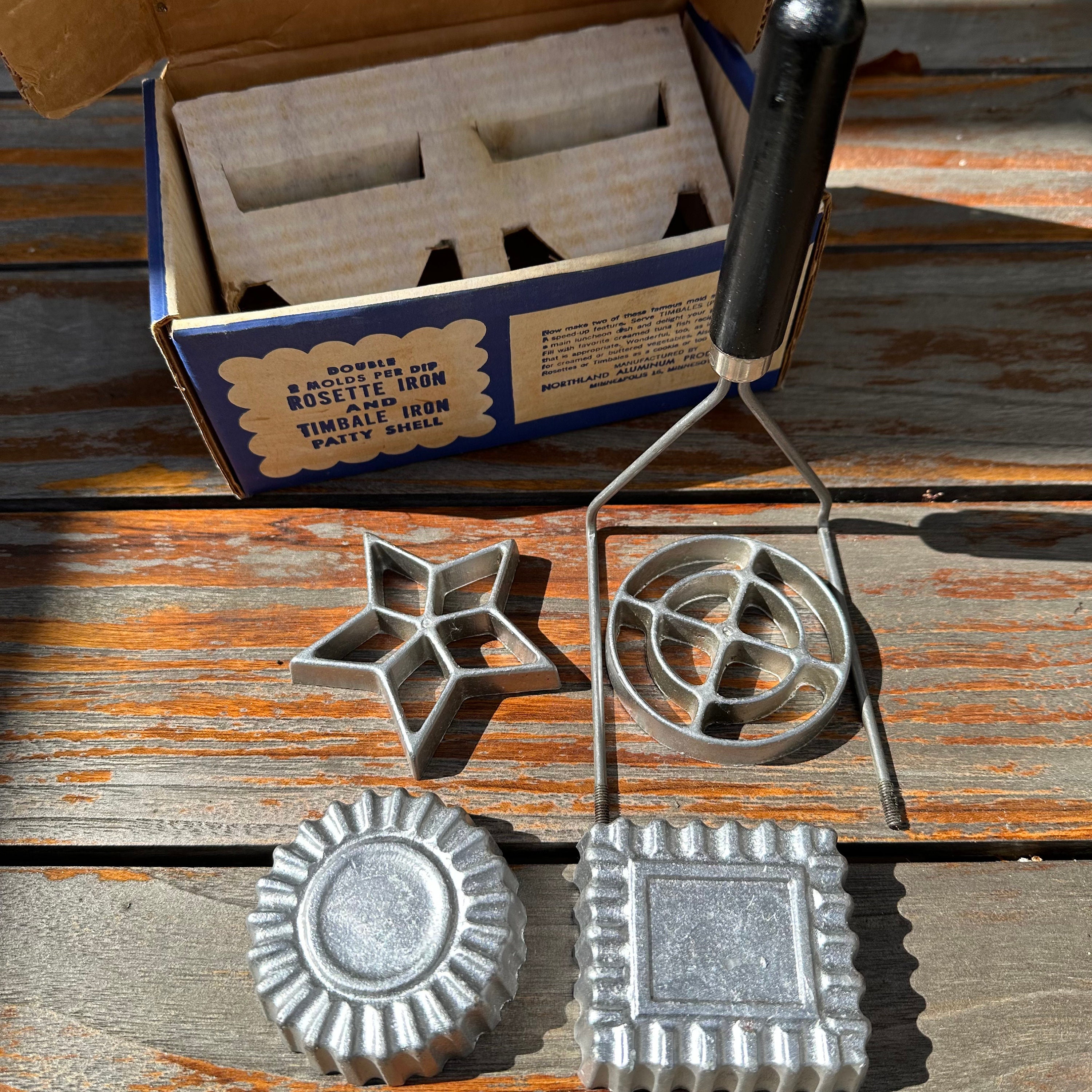 Nordic Ware Vintage Double Rosette and Timbale Iron Set Aluminum Baking ...