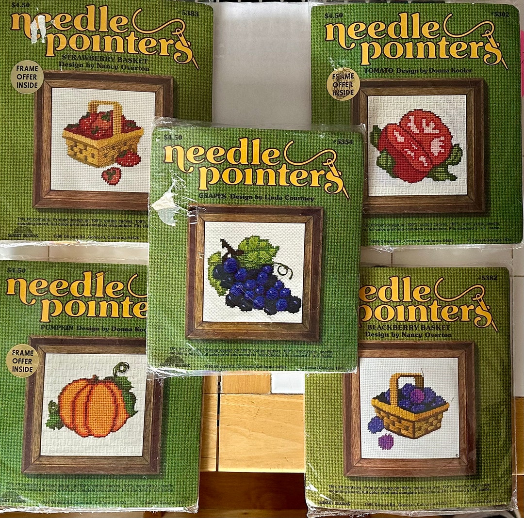 Sunset Needlepointers Vintage Fruit & Veggie Kits - Etsy