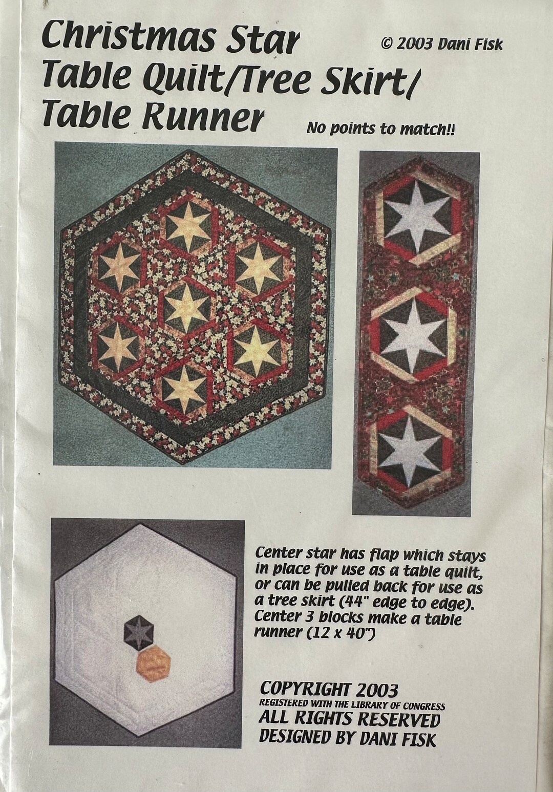 Christmas Star- Table Runner- Quilt Pattern - Etsy