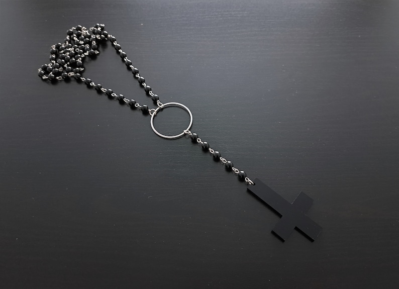 Satanic Rosary With Inverted Cross - Etsy