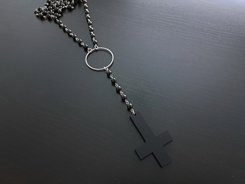 Satanic Rosary With Inverted Cross - Etsy