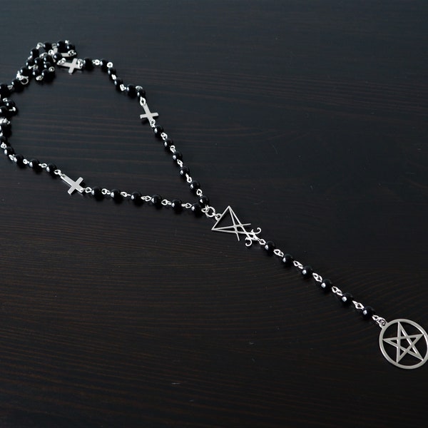 Inverted Black Rosary - Etsy