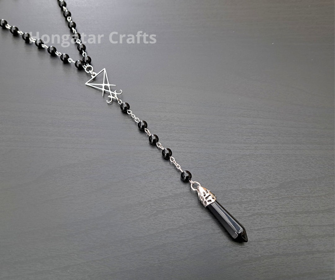 Lucifer Sigil Rosary With Gemstone Pendant, Multiple Gemstone Options ...