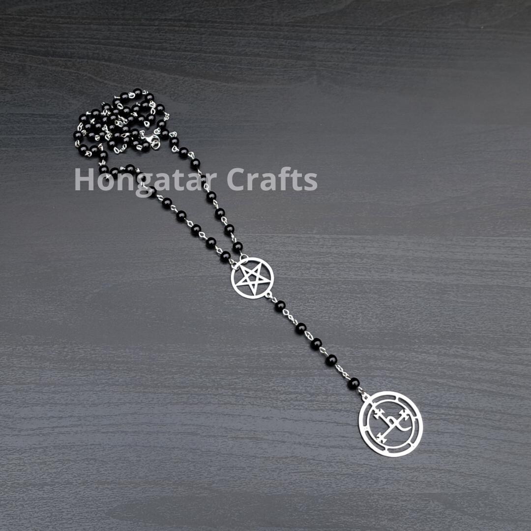 Lilith Sigil and Pentagram Rosary - Etsy
