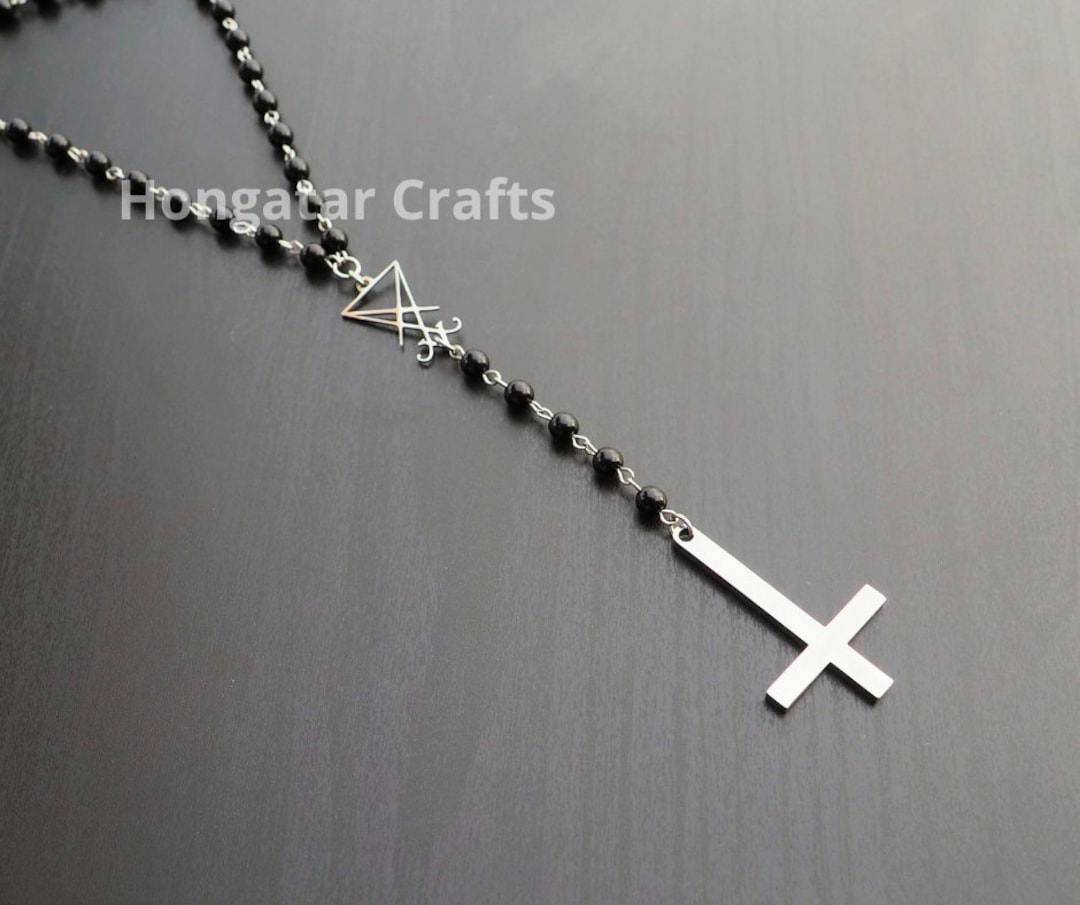 Satanic Rosary With Inverted Cross & Lucifer Sigil - Etsy