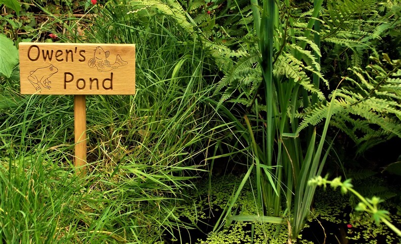 Personalised Wooden Pond Sign/oak Plaque/garden/water - Etsy UK