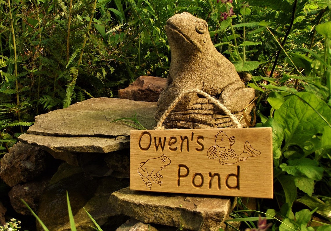 Personalised Wooden Pond Sign/oak Plaque/garden/water - Etsy UK