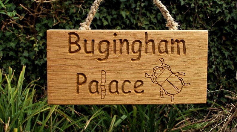 Bug House Plaque Outdoor Wooden Sign Bugingham Palace or - Etsy UK