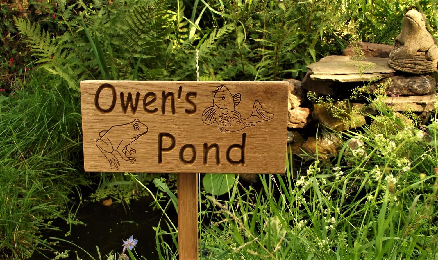 Personalised Wooden Pond Sign/oak Plaque/garden/water - Etsy UK