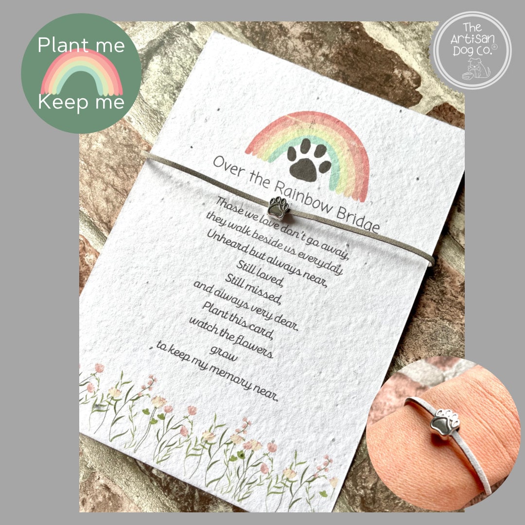 Over the Rainbow Bridge Plantable Card and Bracelet Dog/cat/pet ...