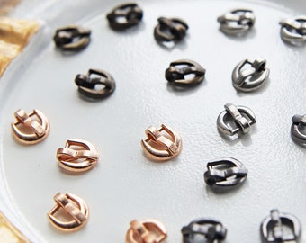 4 PCS 13mm inner Diameter Mini Overall Buckles and Studs, in 4 Colors ...