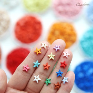 8mm/0.31" Tiny Plastic Star Shape 2-hole Buttons, in 15 Colors, Mini ...