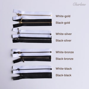 10cm/3.9" Super Tiny Open End Zippers, Black/white Tape, Metal Teeth ...