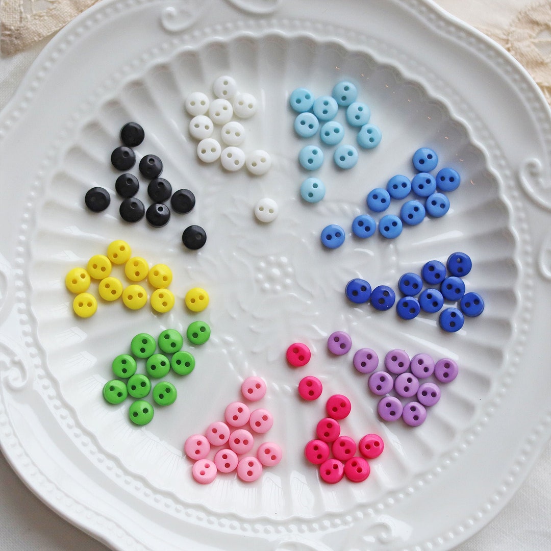 6mm Super Tiny Multi Color Buttons for Doll Clothes, Micro Mini Buttons ...