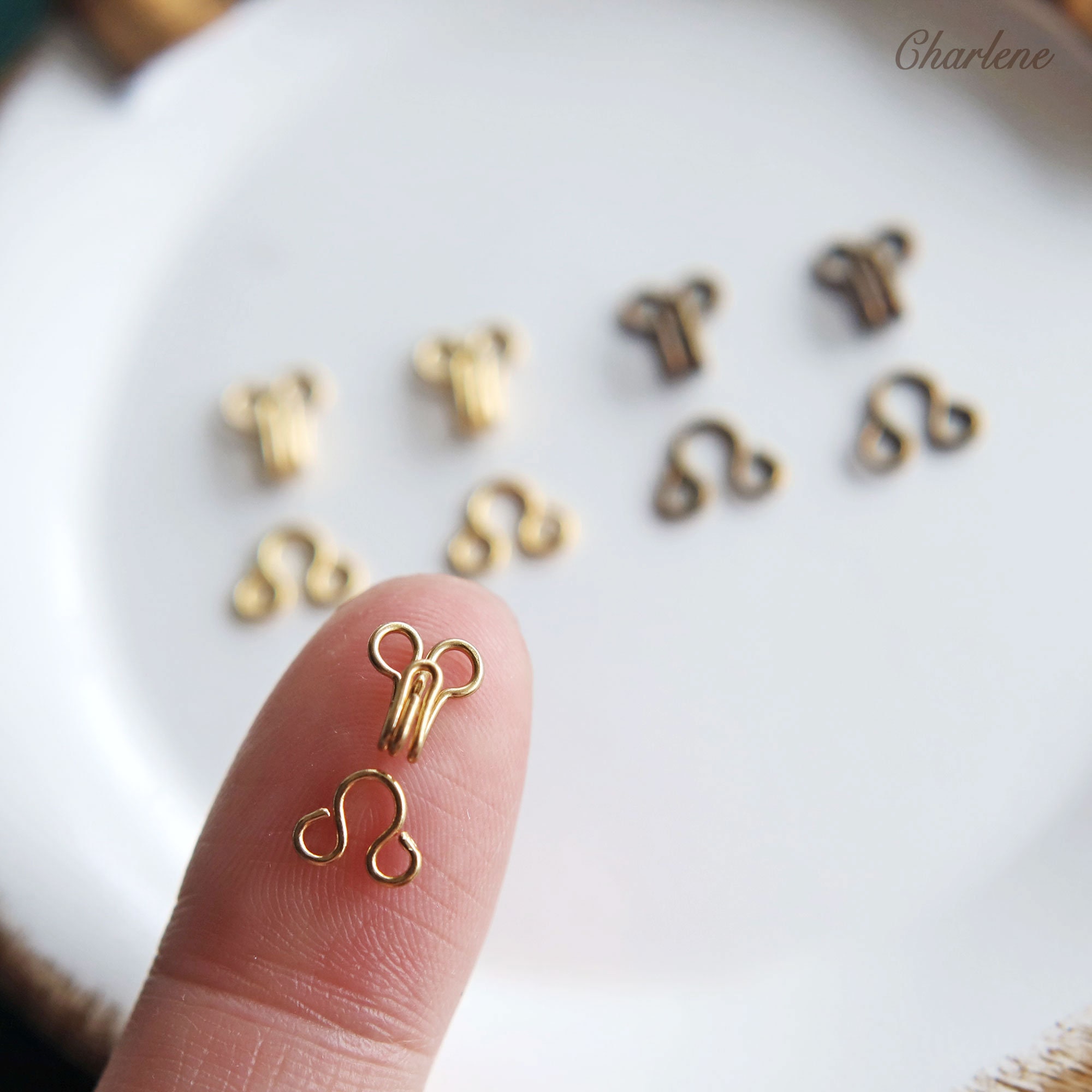 611mm Mini Hook and Eye in Bronze and Gold Color Hook and - Etsy UK