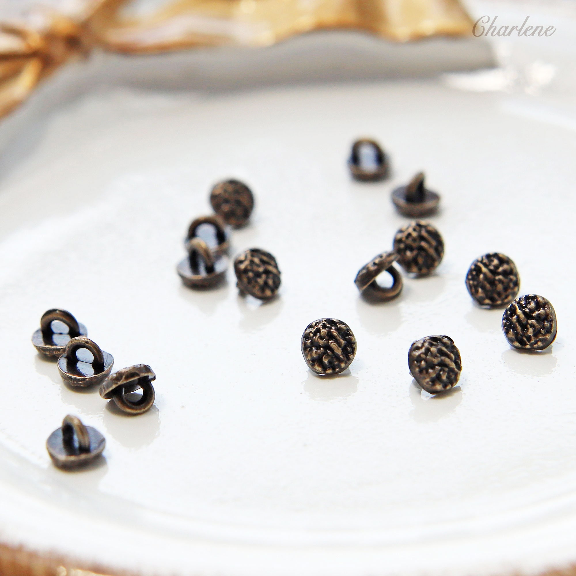 4mm Super Tiny Shank Buttons, in 4 Color, Mushroom Shaped Buttons, Doll ...