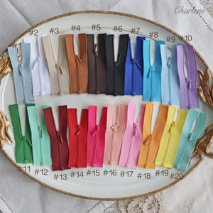 7cm/2.8" Open End Super Tiny Zippers for Doll Clothes, in 20 Colors ...