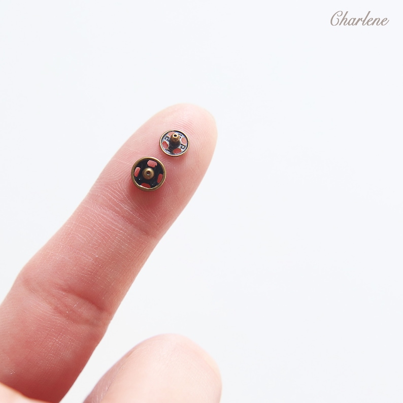 24 Pairs - 6MM Mini Brass Metal Snap Buttons, in 5 Colors, Mini Snap ...