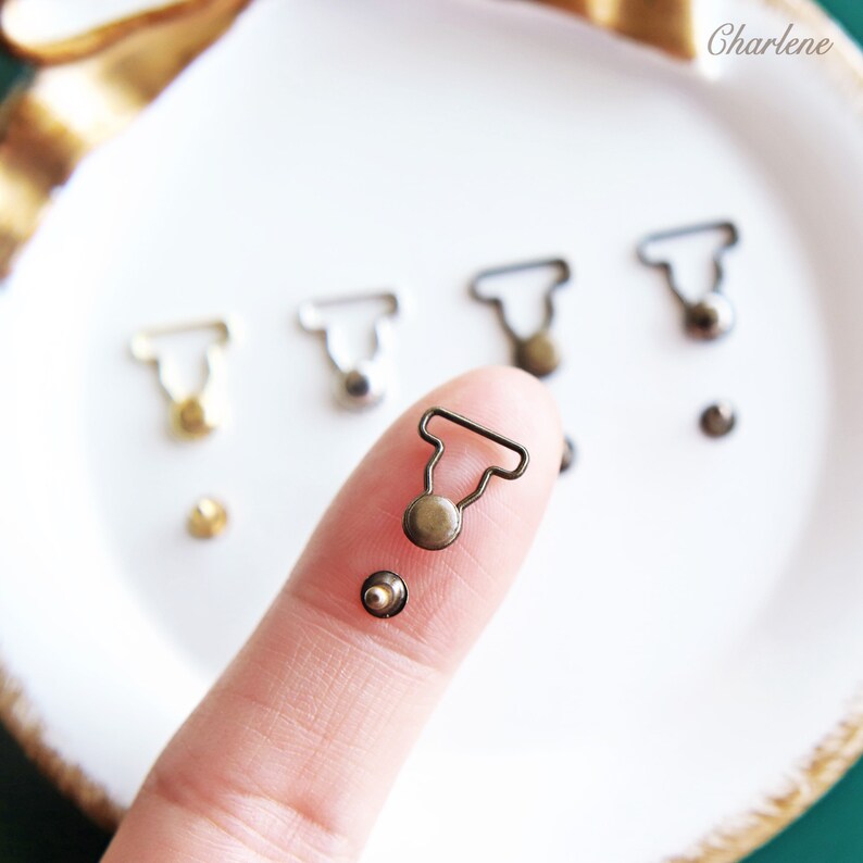 10 PCS - 8mm (inner Diameter) Tiny Overall Buckles and Studs, in 4 ...