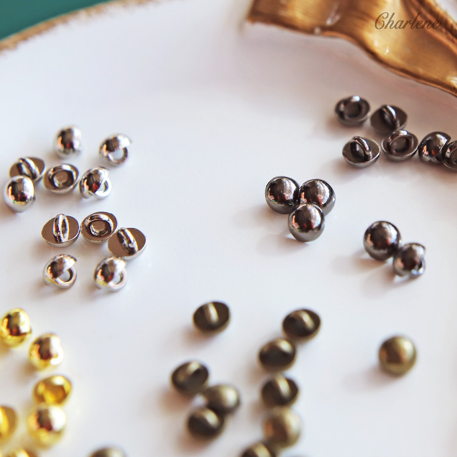 4mm Mini Metal Round Shank Buttons, in 4 Colors, Doll Clothing Buttons ...