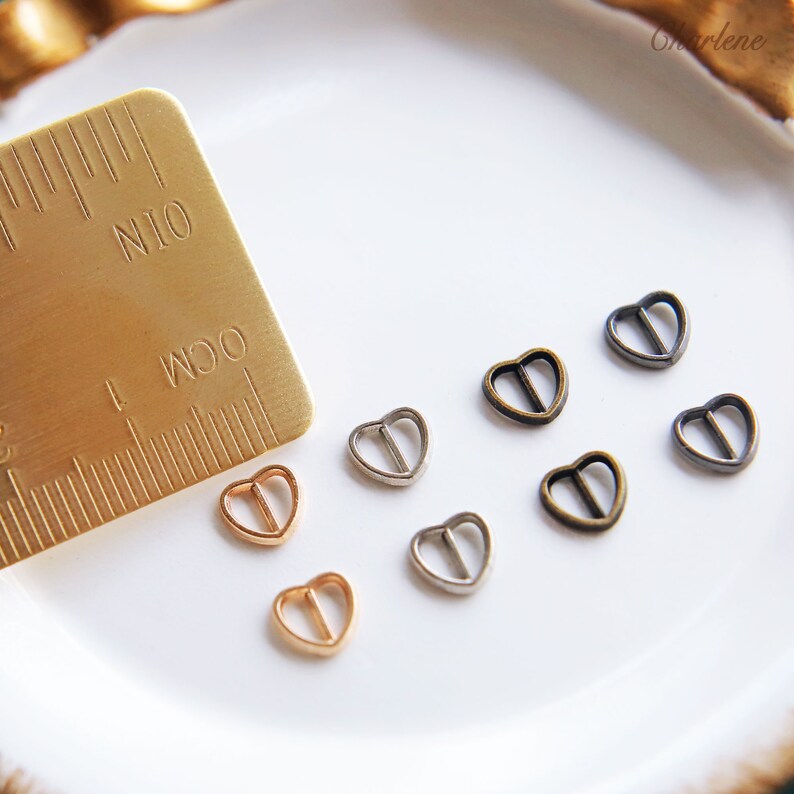 10 PCS - 4mm (inner Diameter) Tiny Heart Shape Metal Buckles, in 4 ...