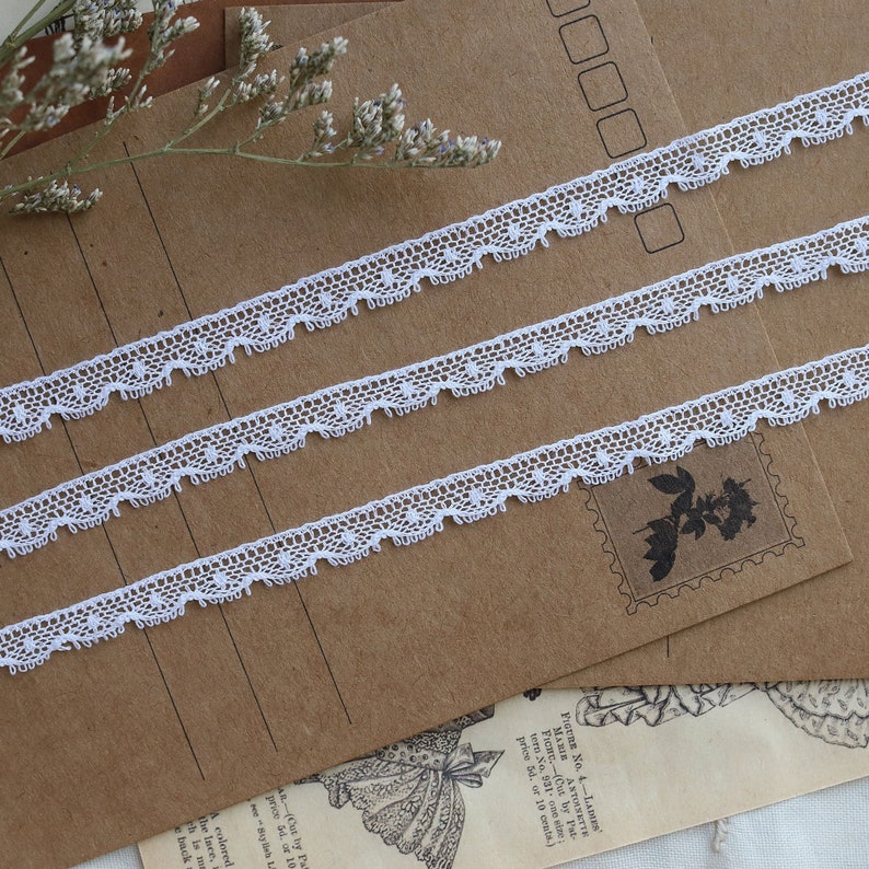 8mm French Heirloom White Cotton Lace Trim by the Yard Made | Etsy