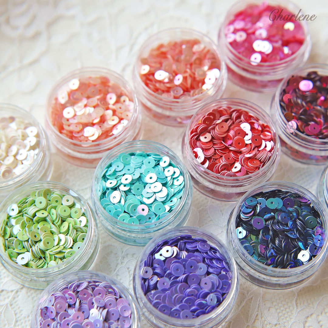 4mm/0.16" Premium Sparkling Sew on Sequins, in 12 Color, Made in Japan ...