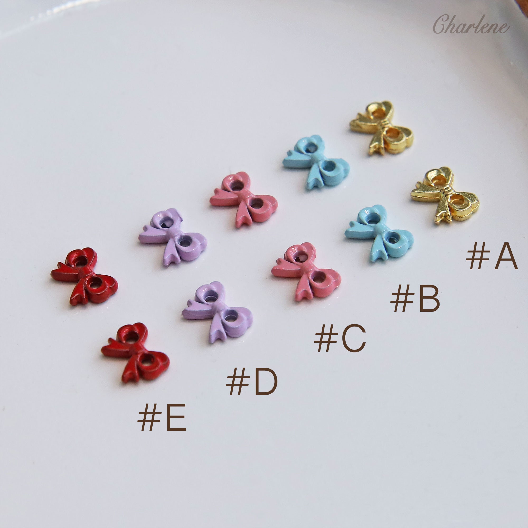 4mm Mini Metal Bow Shape Buttons in 5 Colors Micro Tiny | Etsy