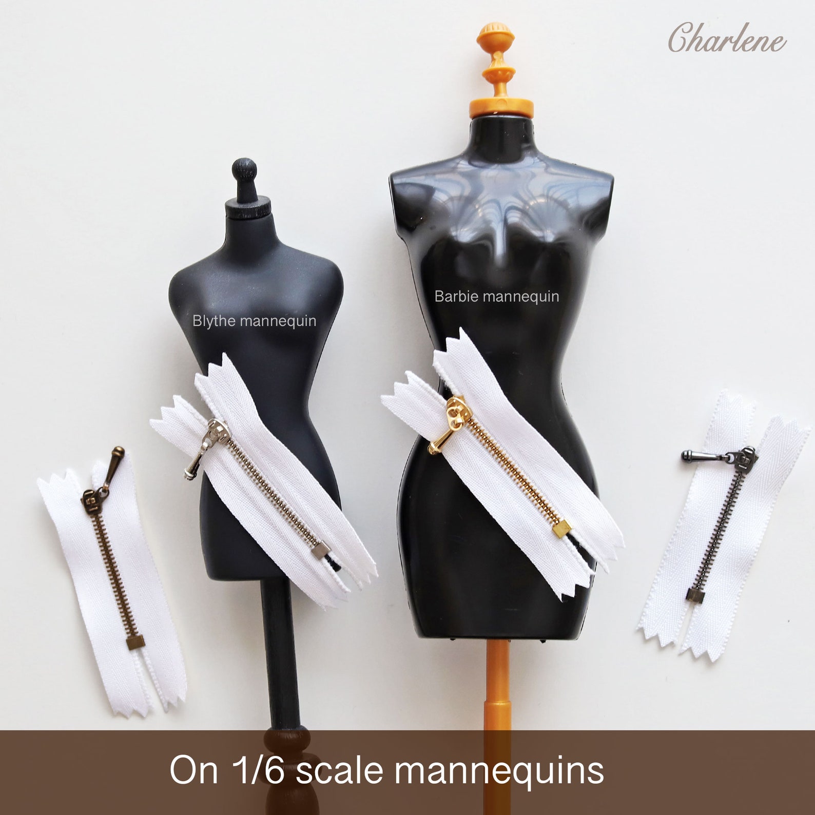 4cm/1.6" Super Tiny Closed End Zippers Perfect for Doll Bags, White ...