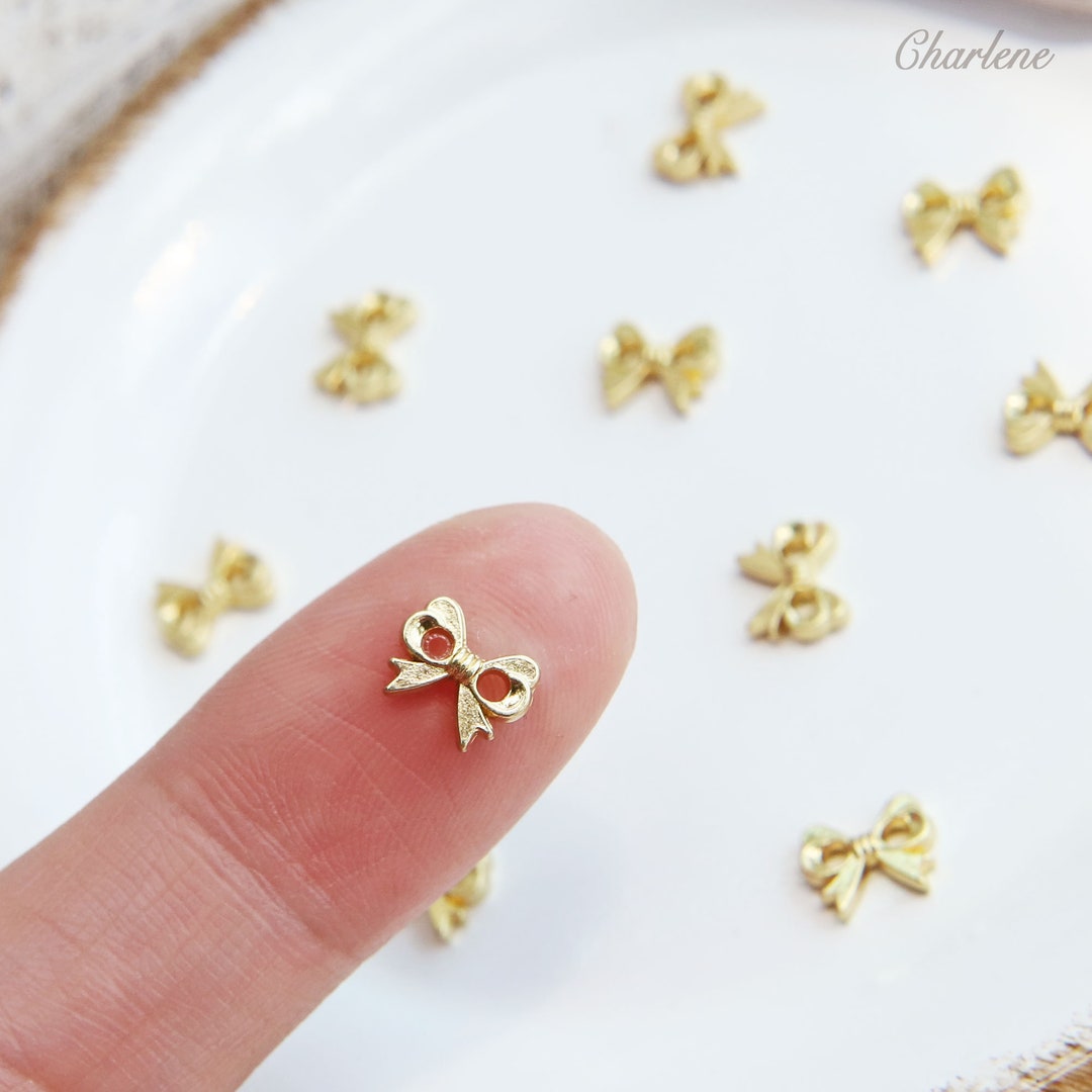 6mm Mini Metal Bow Shape Buttons, in 5 Colors, Micro Tiny Buttons for ...